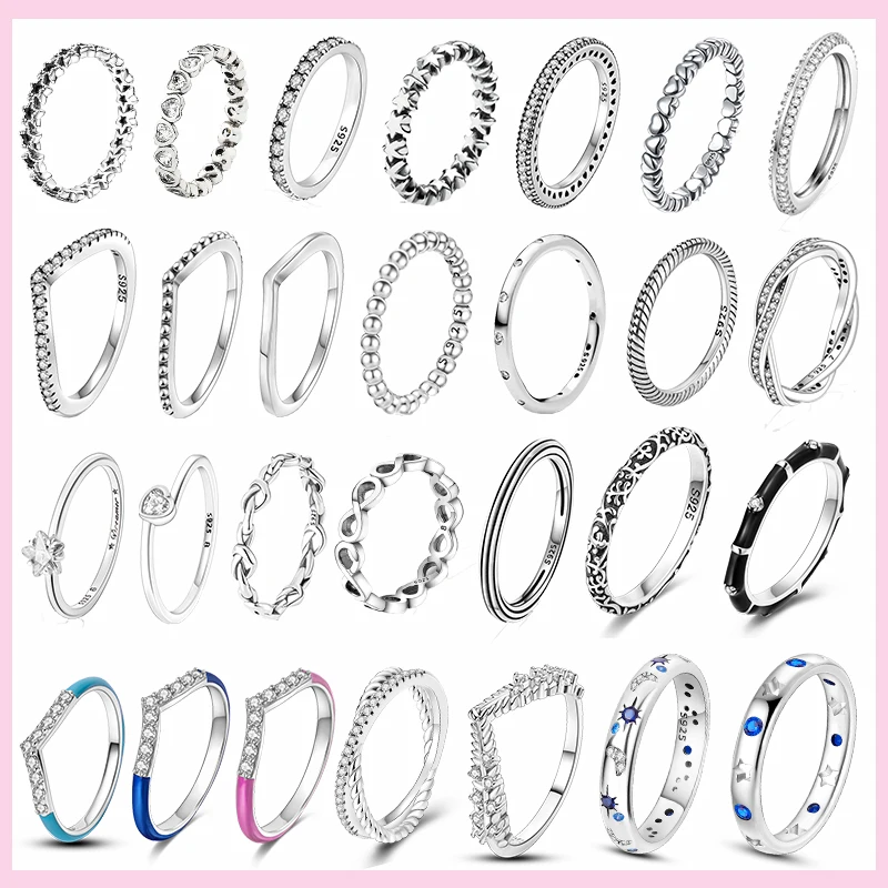 NEW-Fashion-925-Silver-Simple-Infinity-Finger-Ring-For-Women-Sparkling ...