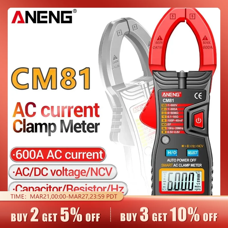 ANENG-CM80-CM81-Digital-Clamp-Meter-AC-Current-Multimeter-Ammeter ...