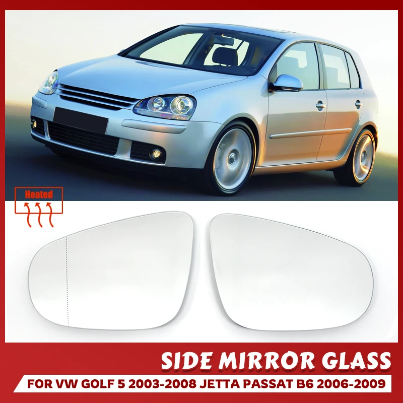 Heated-Clear-Rear-View-Side-Mirror-Glass-Lens-For-Volkswagen-Golf-5-MK5 ...
