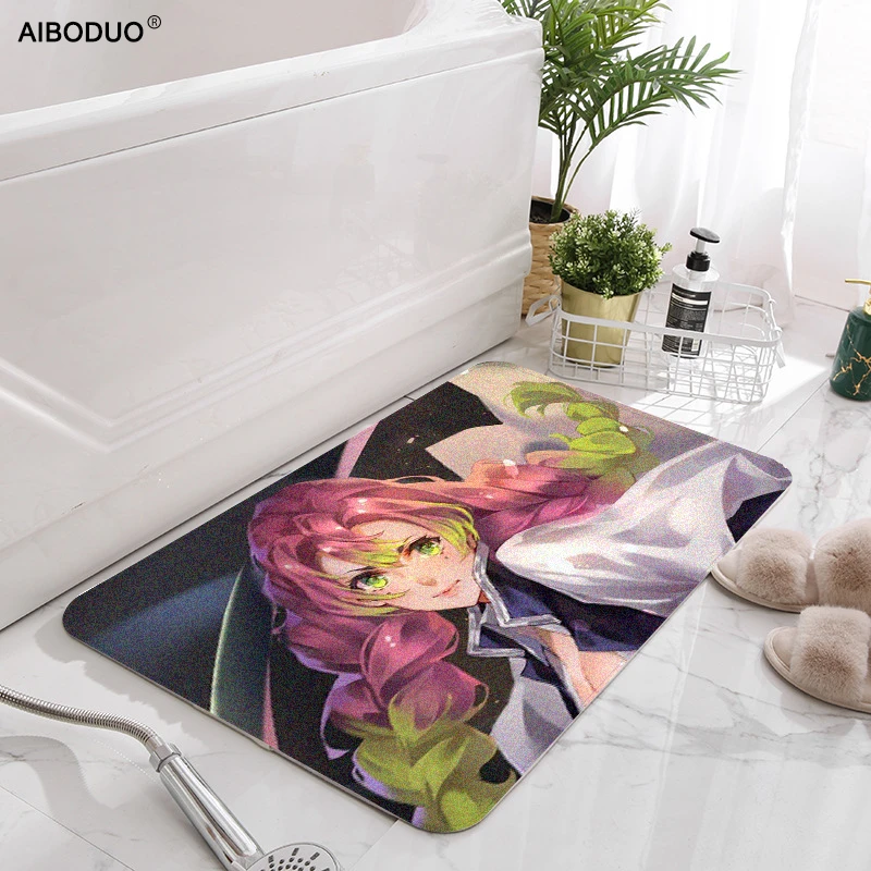 Kanroji Mitsuri Kimetsu No Yaiba House Carpet Bath Mat Toilet Door Mat ...