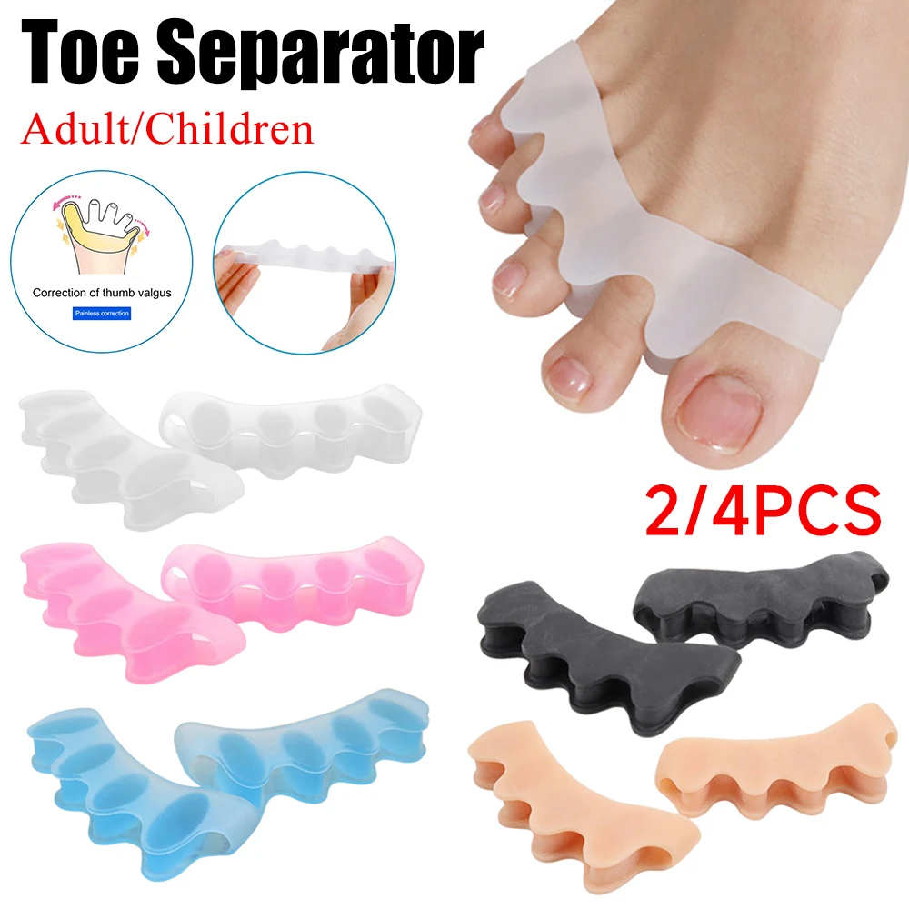 2-4pcs-Toe-Separator-Corrector-Soft-Reusable-Hallux-Valgus-Straightener ...