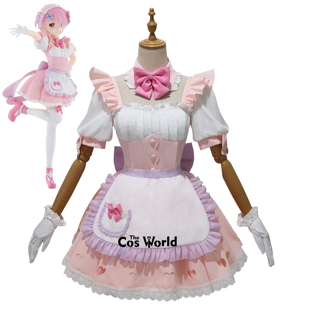 Re:Zero Ram Rem Cute Maid Apron Dress Uniform Anime Cosplay Costume ...