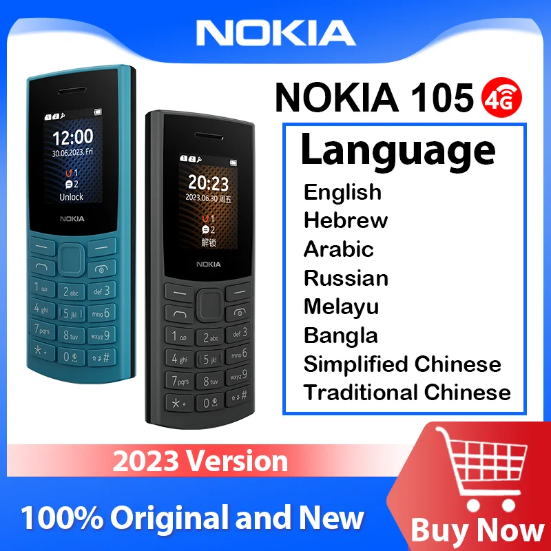 Nokia 105 4G 2023 Feature Phone Dual SIM 1.8 Inch Bluetooth 5.0 1450mAh ...