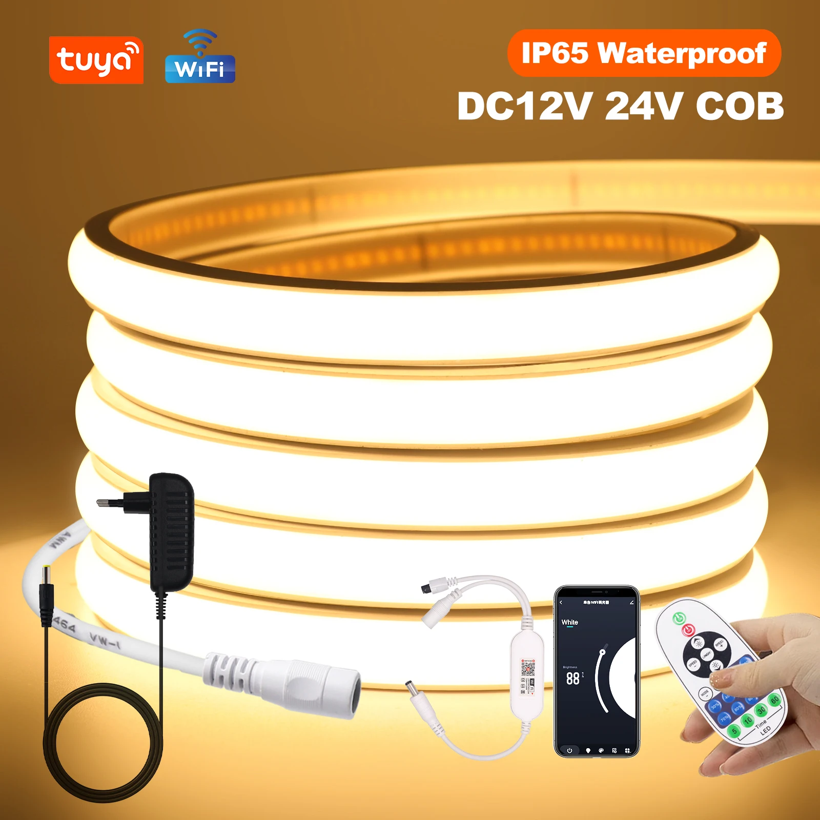Tuya-Wifi-Smart-LED-Strip-Light-12V-24V-Dimmable-Flexible-COB-LED-Tape ...