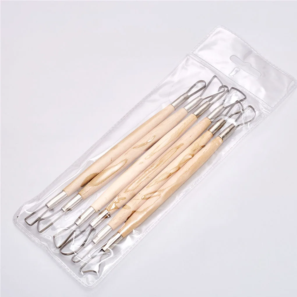 6PCS Set Twin End Ribbon Pottery Clay Engraving Modelling Sculpting ...