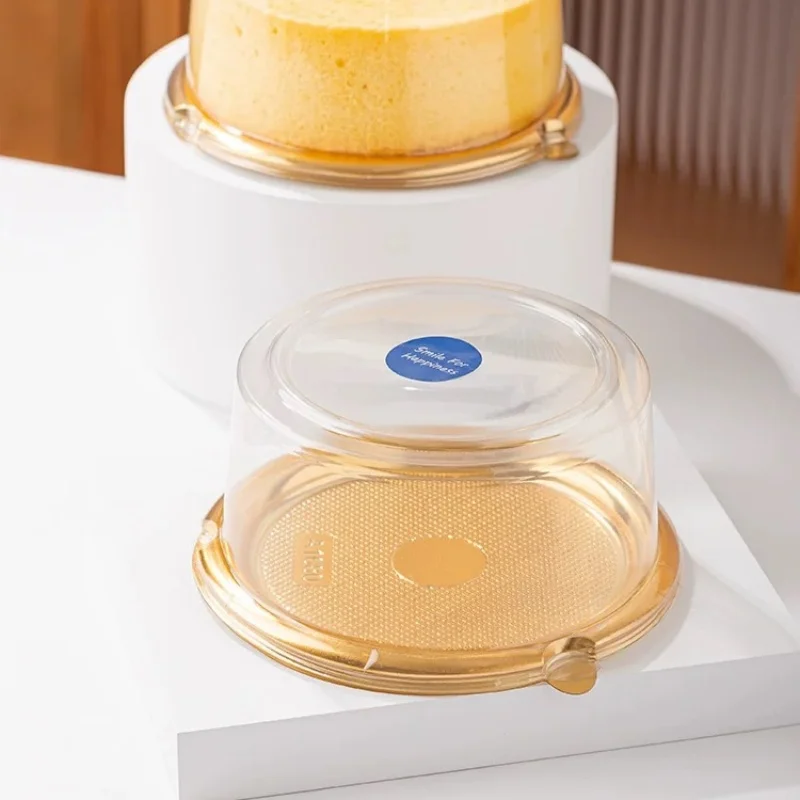 M802 20Pcs Gold Plastic Cake Container with Dome Lid Disposable Cake ...