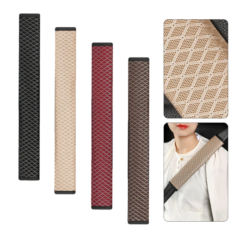 Car Accessories Seat Belt Plaid Cloth Safety Belt Shoulder Cover ...