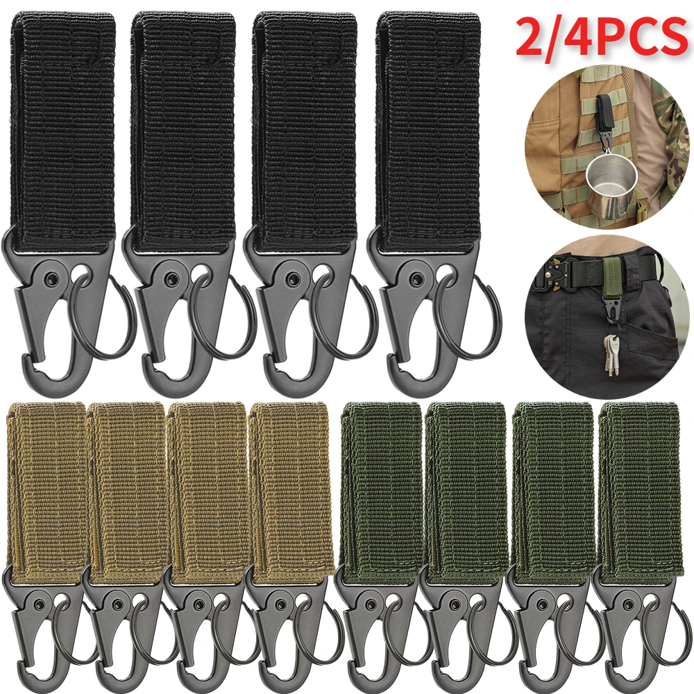 2-4pcs-Carabiner-Keychain-Hook-Molle-Webbing-EDC-Nylon-Ribbon-Fixed ...