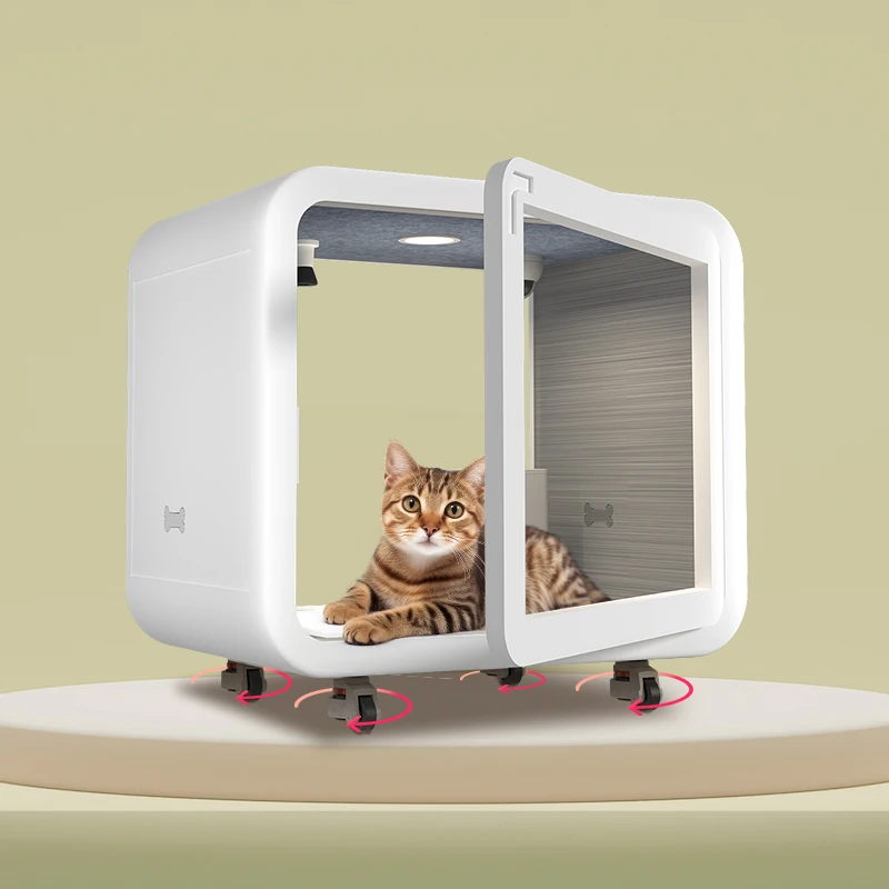 Little Portable Pet Soundproof Booth House Tiny Dog Cat Cage Cabin Hous ...