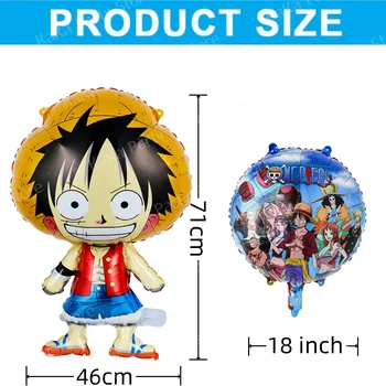 One Piece Cartoon Anime Balões, Luffy Aluminum Film Set, Baby Shower ...