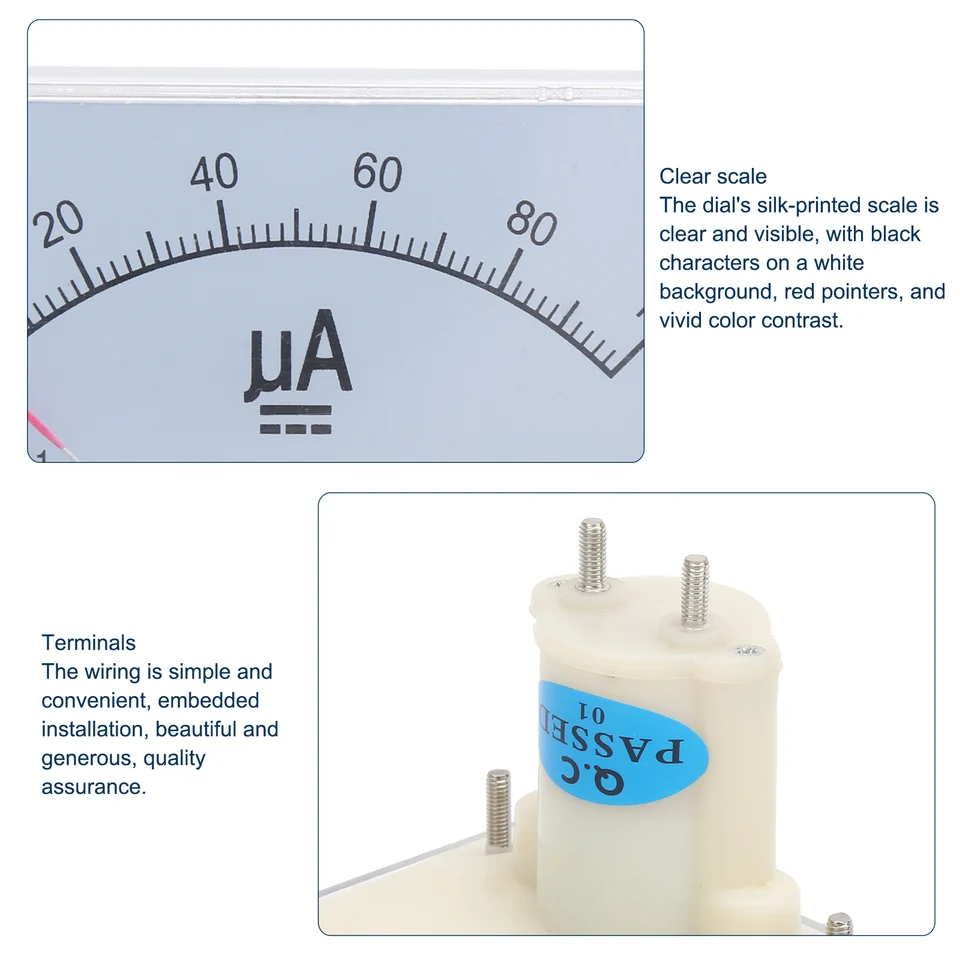 85C1 DC Ammeter 0-100MA 85C1 DC Analog Panel Ammeter – 0-100 MA, ABS ...