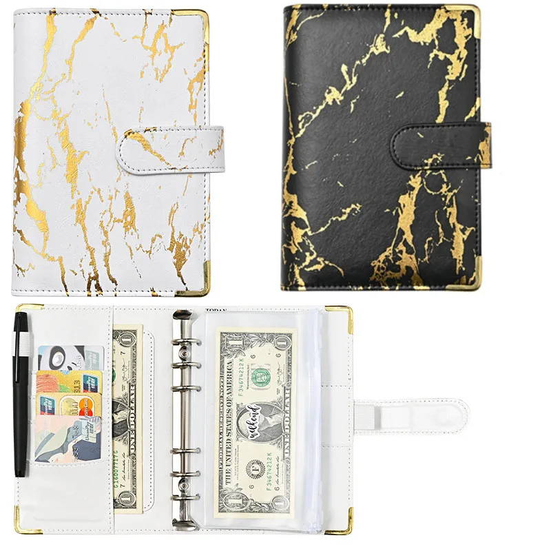 A6-PU-Leather-Marble-Notebook-Binder-Budget-Planner-DIY-Binder-Notebook ...