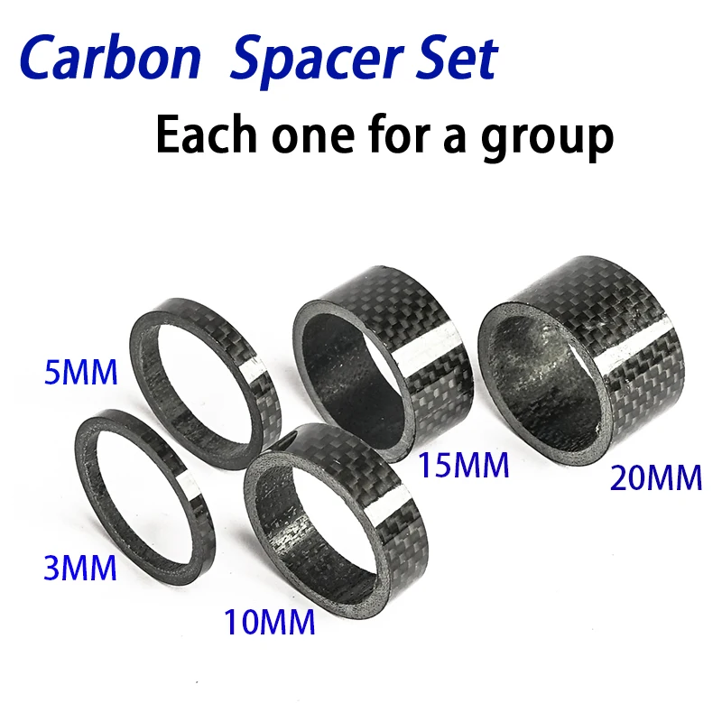 5PCS Set MTB Road Bicycle Carbon Fiber Washer Headset Spacer Front Fork ...