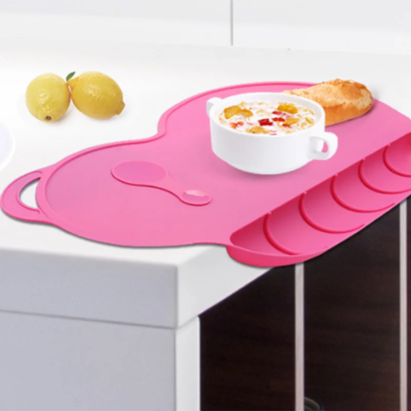 Food-Grade-Silicone-Baby-Bib-Table-Mat-Infant-Tiny-Diner-Portable ...