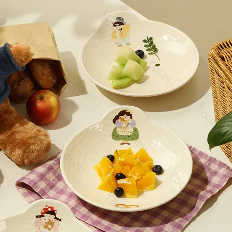 Cartoon-Anime-Circular-Ceramic-Plate-High-End-Restaurant-Afternoon-Tea ...