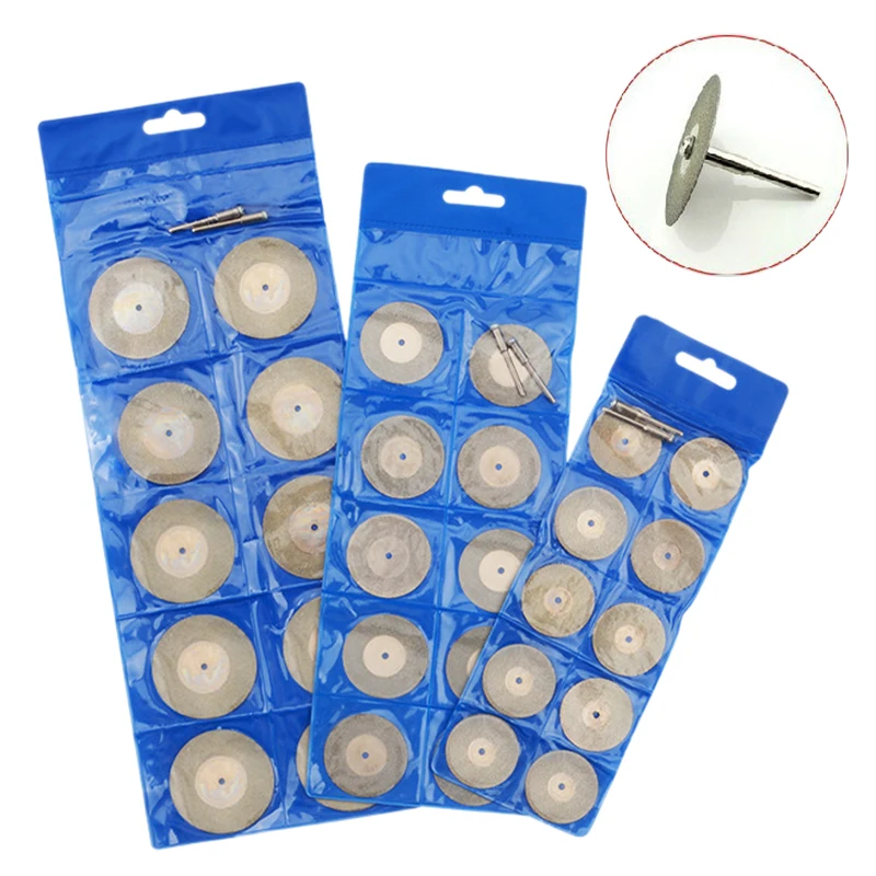 10Pcs 16-40mm Mini Diamond Cutting Disc with Conneting Rod Ceramic ...