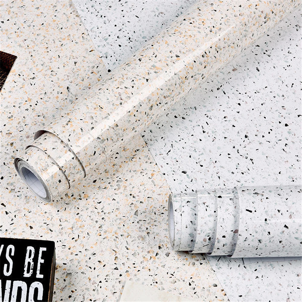 Waterproof Oil-proof Terrazzo Countertop Wallpaper Contact Paper Pvc ...