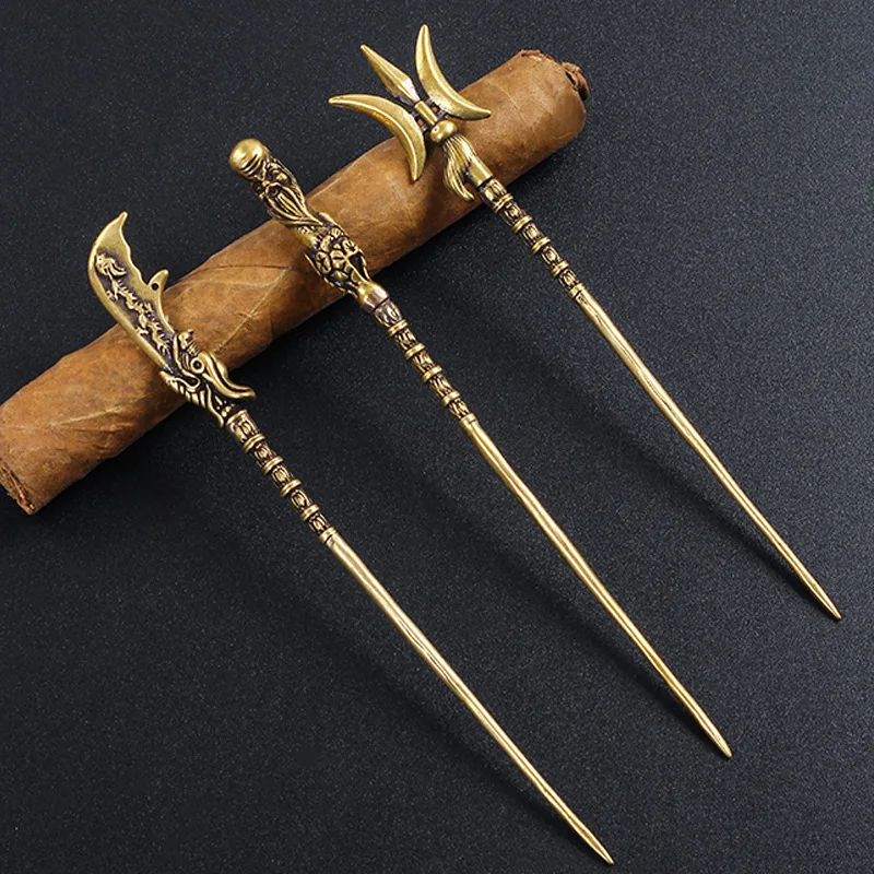 Brass Cigar Drill Dredge Needle Cigar Pass Needle Engraved Cigar Needle ...