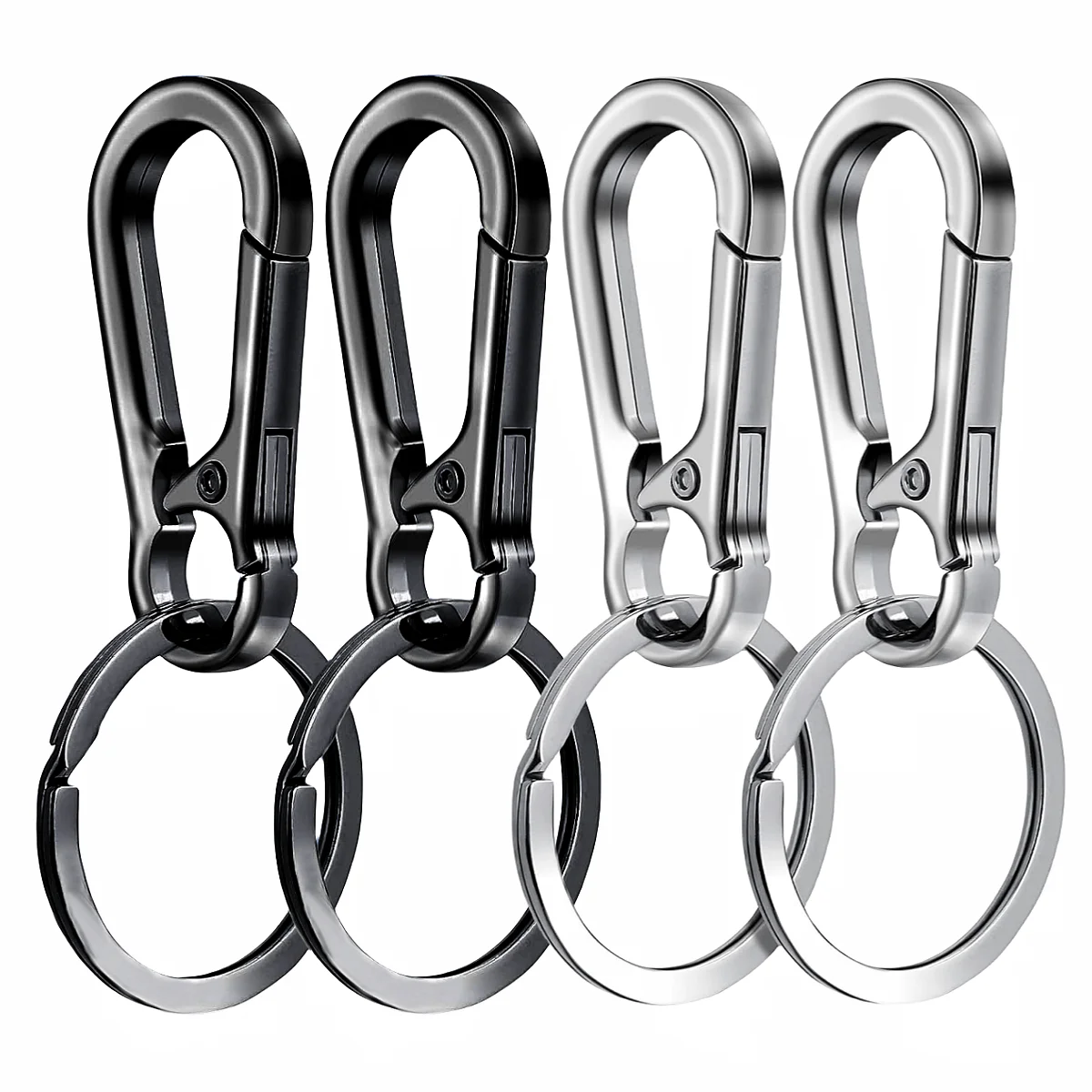 4Pcs-Carabiner-Clip-Keychain-Metal-Carabiner-Shape-Key-Ring-Keyring-Key ...