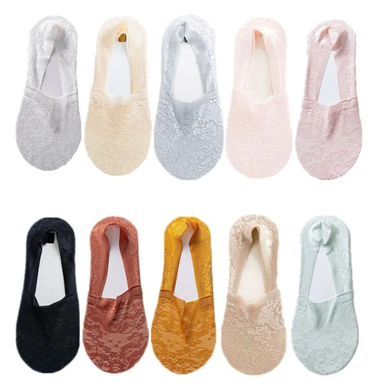 5 Pairs Fashion Women Girls Summer Socks New 10 colors Style Lace ...