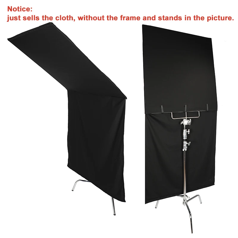 4'x4' 48x48 inch Solid Floppy Black Flag Thick Fabric without Frame