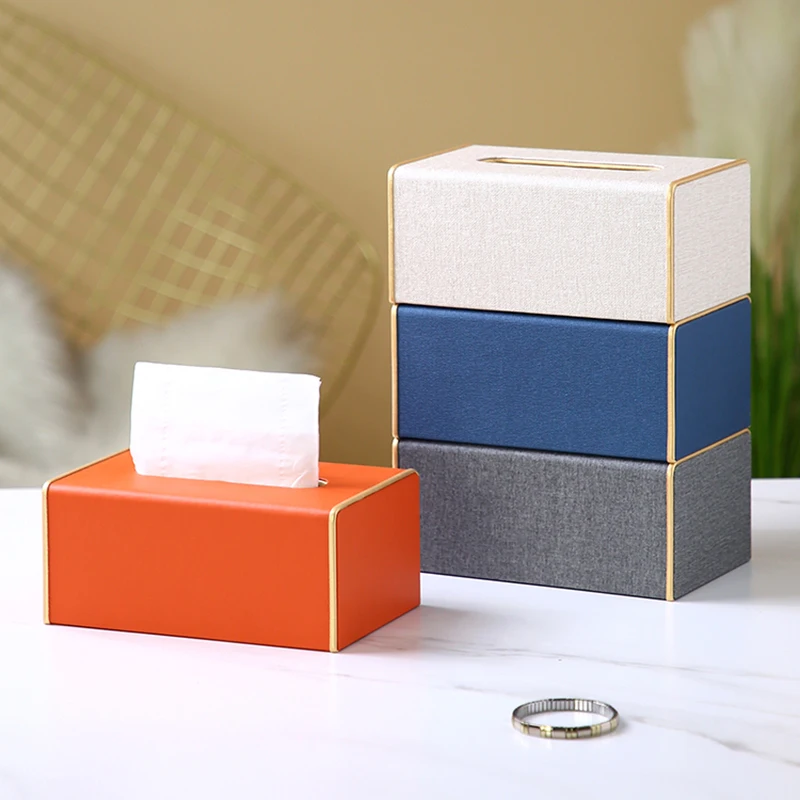 Leather-Tissue-Boxes-Rectangular-Paper-Towel-Napkin-Box-Creative-Home ...