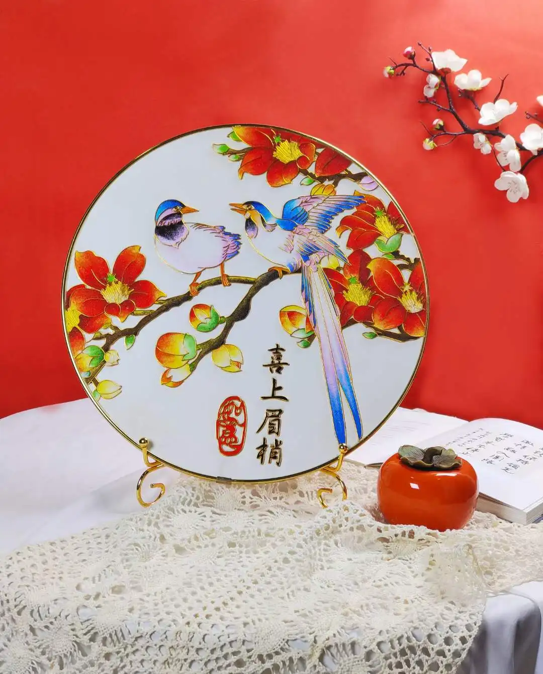 Chinese-Traditional-Craft-Cloisonne-Enamel-Painting-DIY-Material-Bag ...