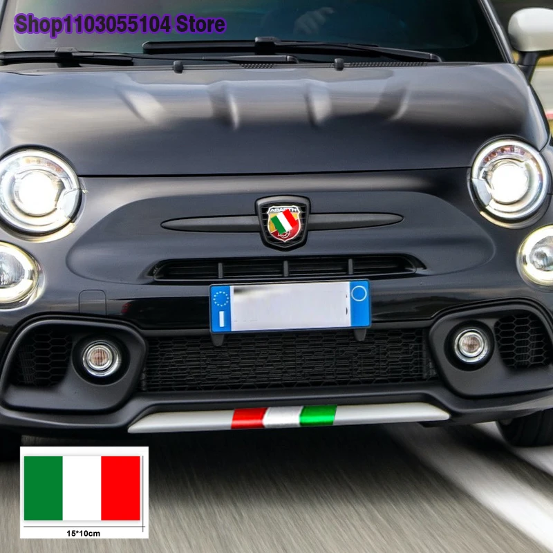 1pc Italian Flag Color Vinyl Car Body Sticker For Fiat 500 Abarth ...