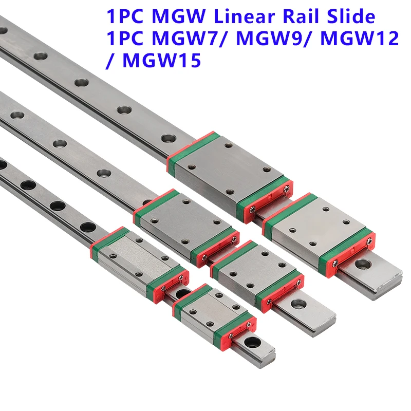 MGW7 MGW9 MGW12 MGW15 L 100-1000mm Miniature Linear Guide Rail 1PC MGW ...