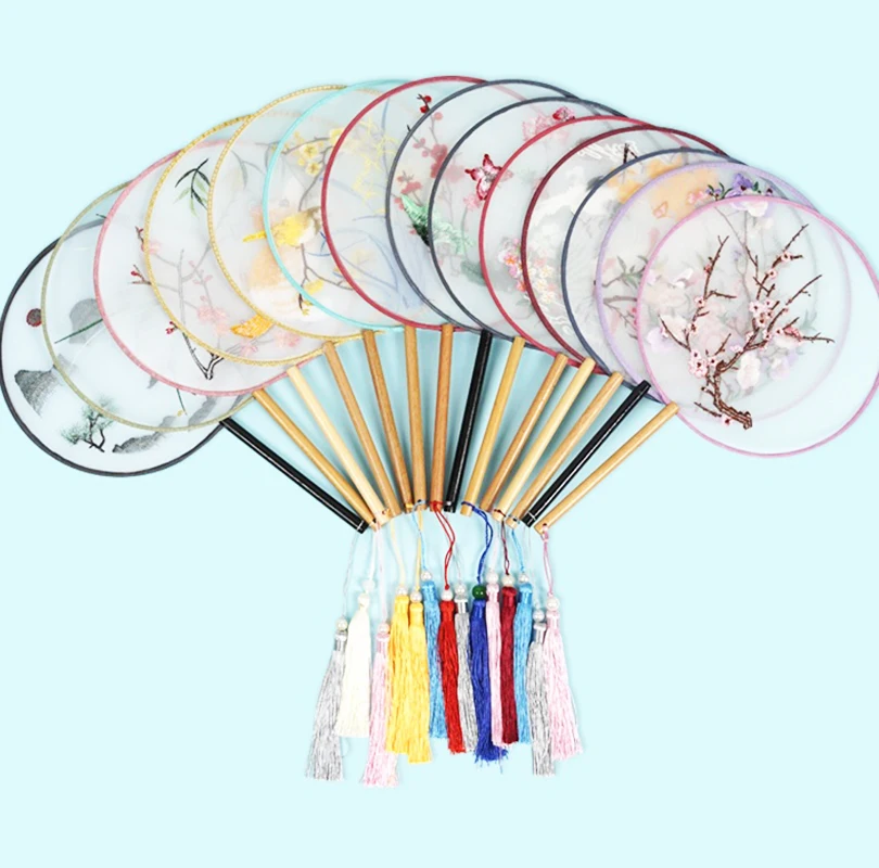 1pc-Round-Hand-Fan-Chinese-Style-Vintage-Printing-Silk-Fan-Wedding ...
