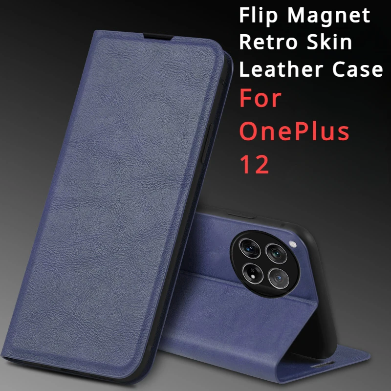 For-OnePlus-12-5G-OnePlus12-Premium-Case-Retro-Skin-Luxury-Leather-Flip ...