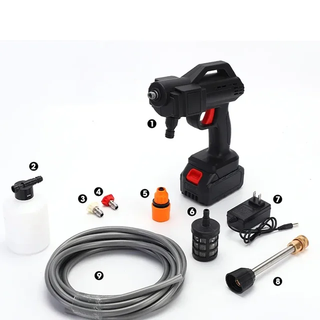 600W Cordless High Pressure Cleaner Washer Spray Water Gun Car Wash ...