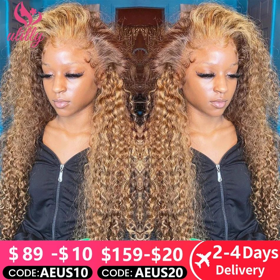 HD-13x4-peluca-destacada-cabello-humano-rubio-miel-marr-n-pelucas ...