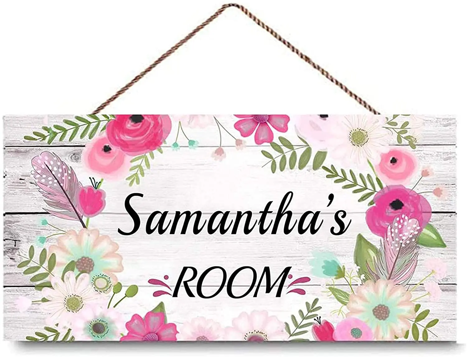Personalized-Custom-Pink-Garland-Sign-Girl-Bedroom-Baby-Nursery-Door ...