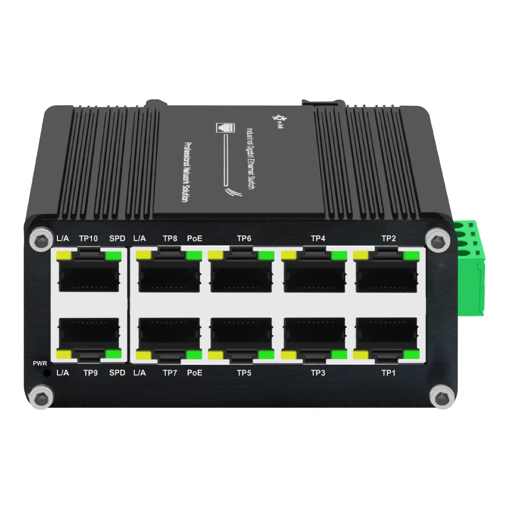Mini-Industrial-10-Ports-PoE-Gigabit-Switch-8-Port-10-100-1000T-802-3at ...