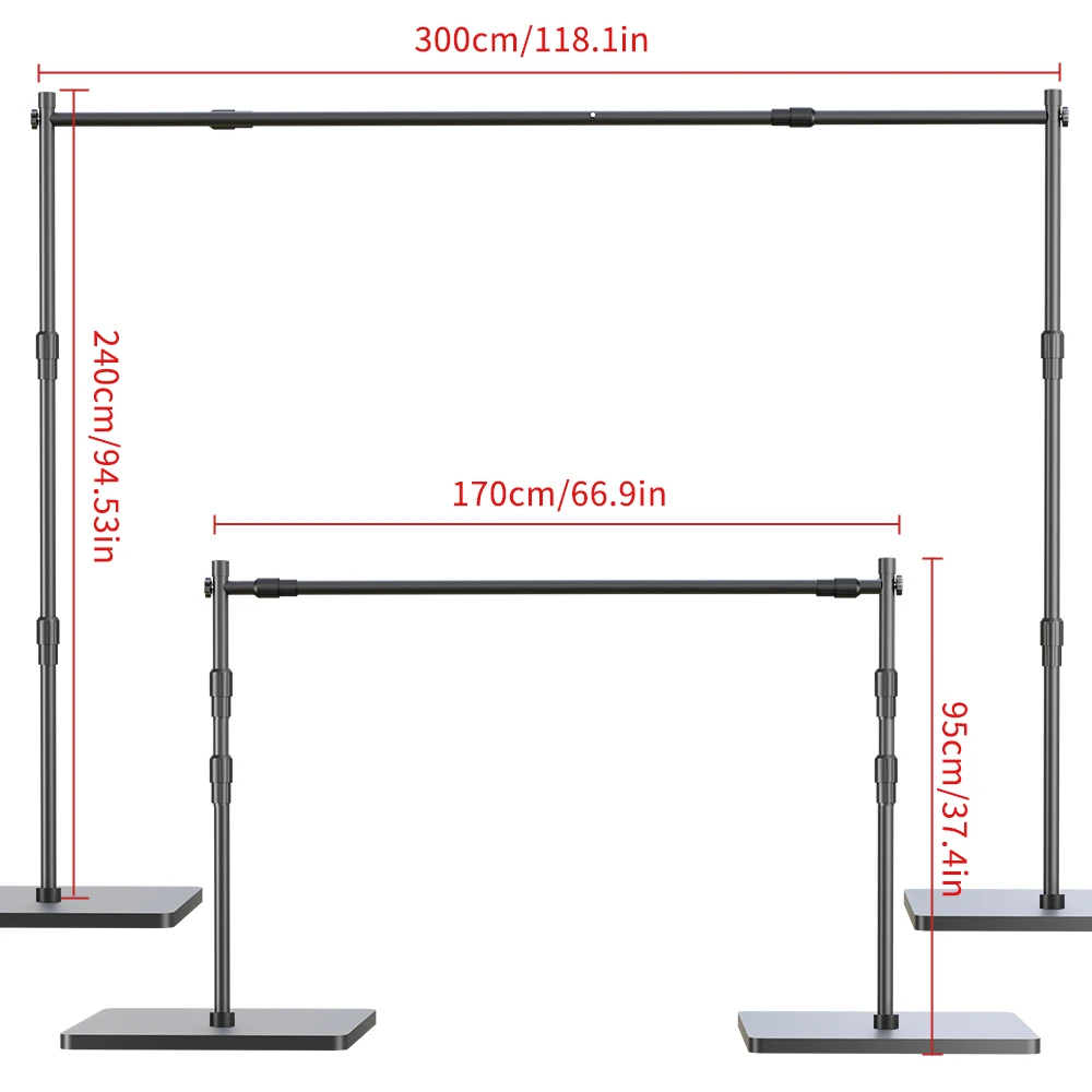 240X300cm-Heavy-Duty-Bracket-Backdrop-Stand-Photo-Background-Support ...