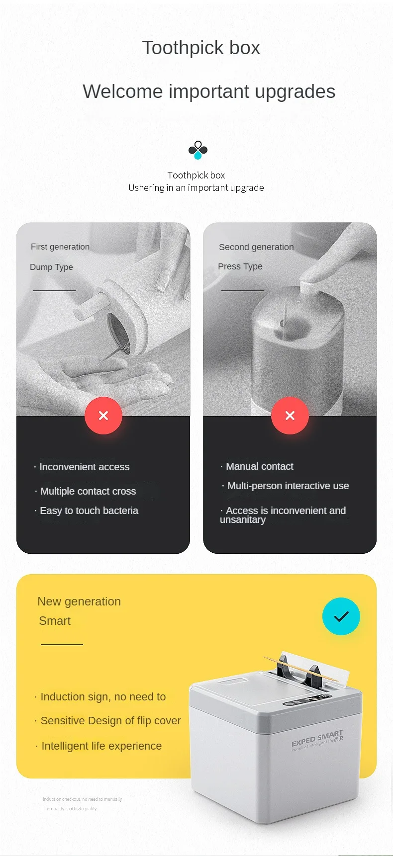 Smart Induction Toothpick Box