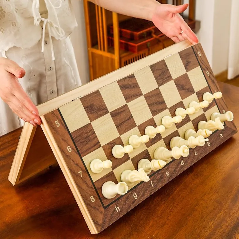 International-Chess-Folding-Magnetic-Wooden-Chessboard-Board-Game ...
