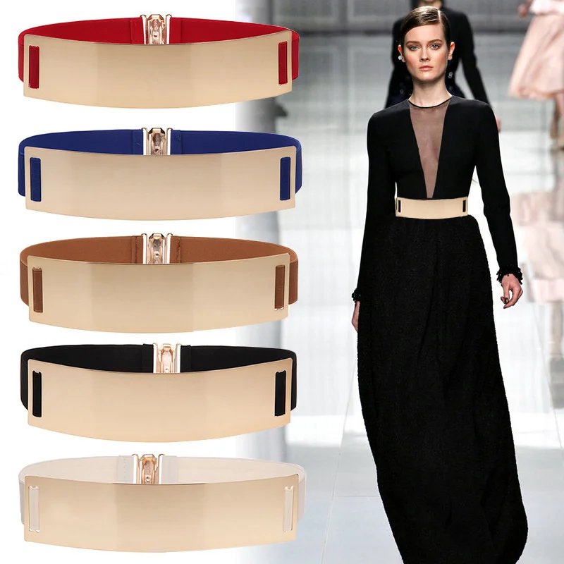 Vintage-Wide-Belt-For-Women-Luxury-Metal-Sheet-Belt-Gold-Silver ...