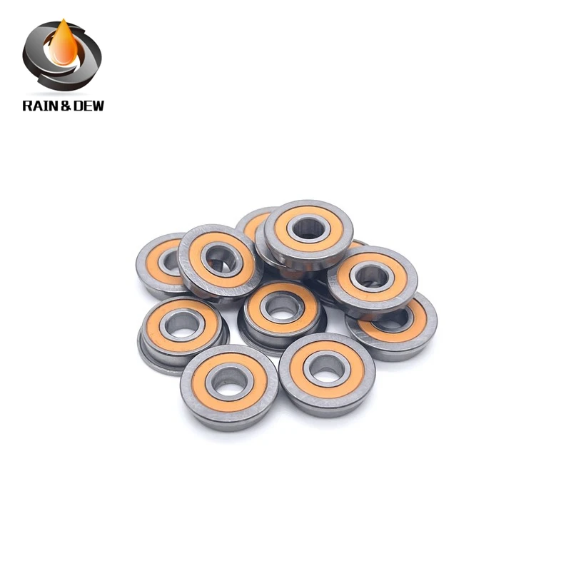 10Pcs-Orange-Sealed-F695-2RS-Bearing-5-13-4mm-ABEC-7-Flanged-F695-RS ...