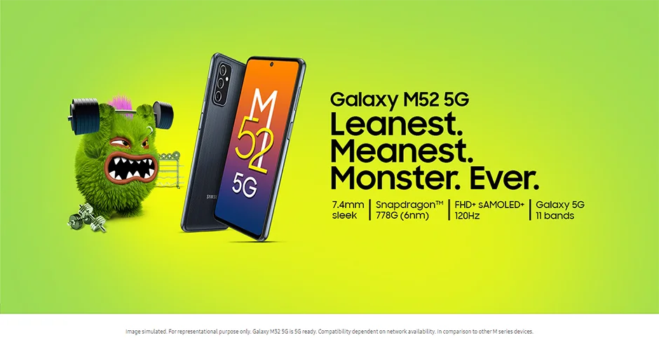 Samsung Galaxy M52 M526bds 5G Smartphone Snapdragon 778G 120Hz Super ...