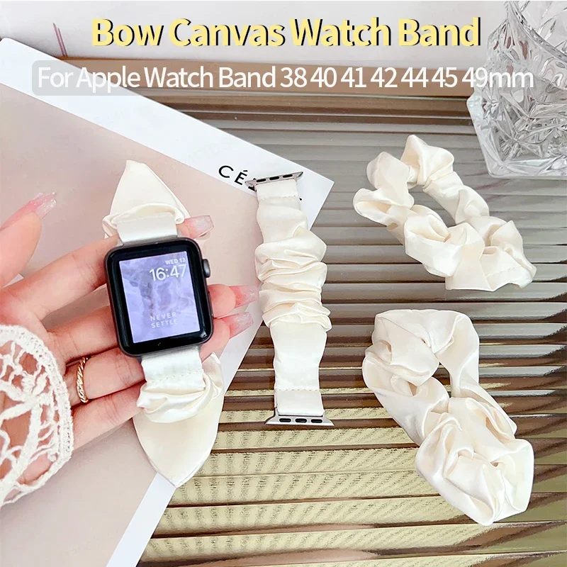 Elastic-Scrunchie-Strap-for-Apple-Watch-Band-Ultra2-49mm-7-8-9-41mm ...