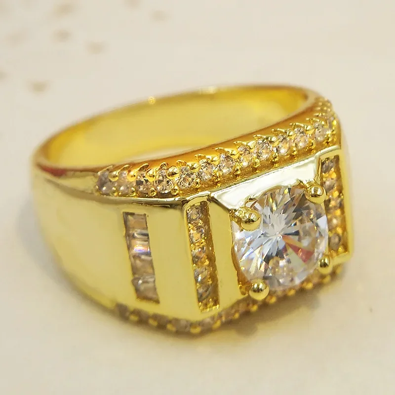 New-Classic-Brand-Rings-For-Men-Genuine-Austria-Crystal-18KRGP-Gold ...