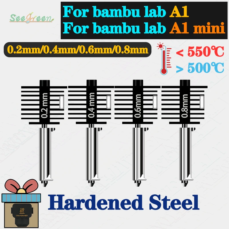 Hardened-Steel-Nozzle-For-bambu-lab-a1-mini-hotend-For-bambu-lab-a1 ...
