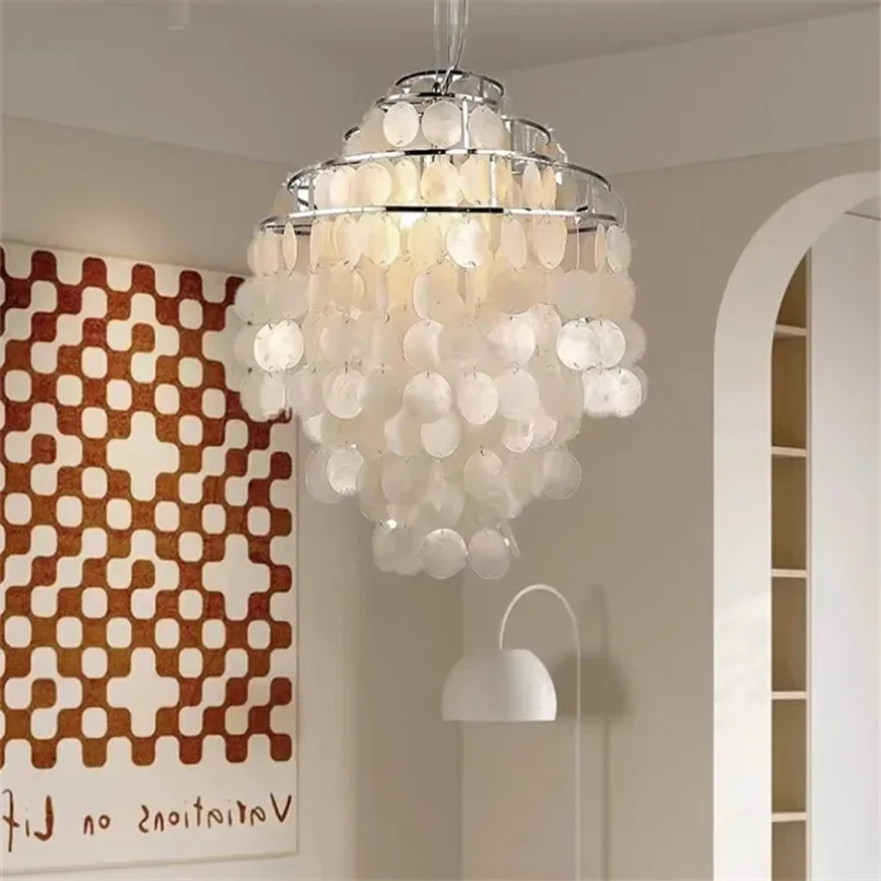 Capiz-Shell-Pendant-Light-for-Living-Room-Bedroom-Hanging-Lamp-White ...