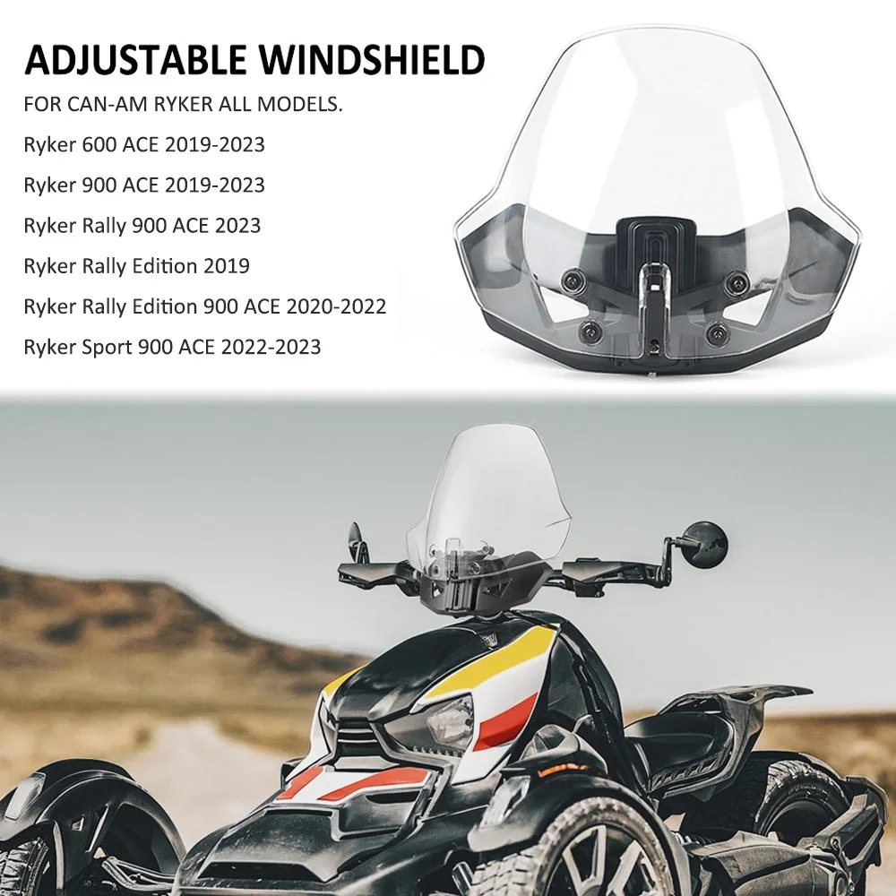 Motorcycle-Adjustable-Windscreen-Windshield-Wind-Screen-Shield-For-Can ...