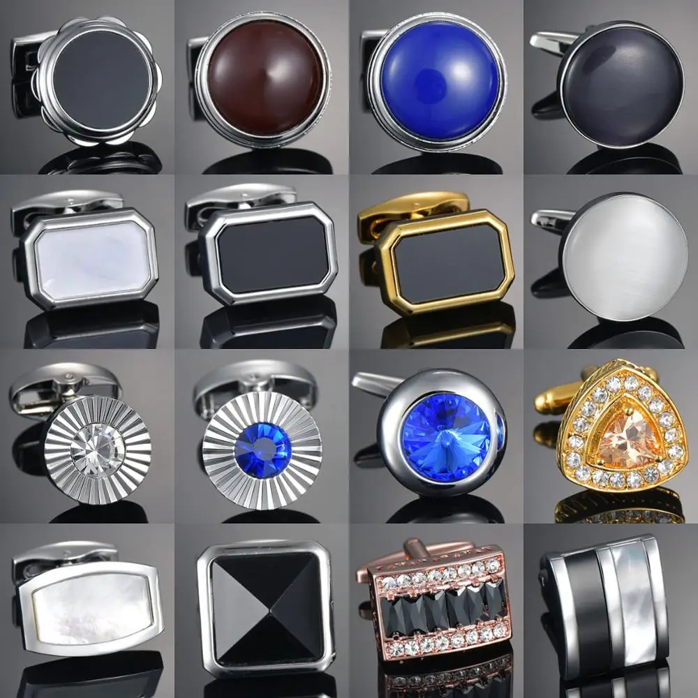 Luxury Shirt Cufflinks for mens Brand cuff buttons cuff link Black ...