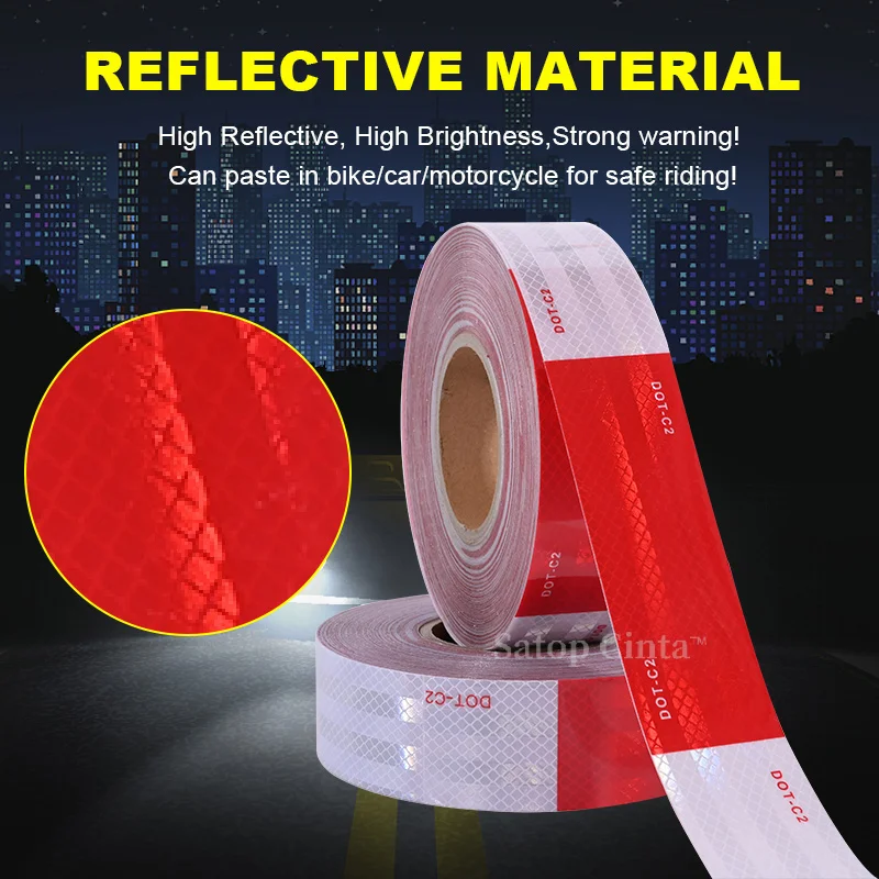 2'' Diamond Grade Dot-C2 Reflective Conspicuity Tape Waterproof Self-Adhesive Reflectors Safety ...