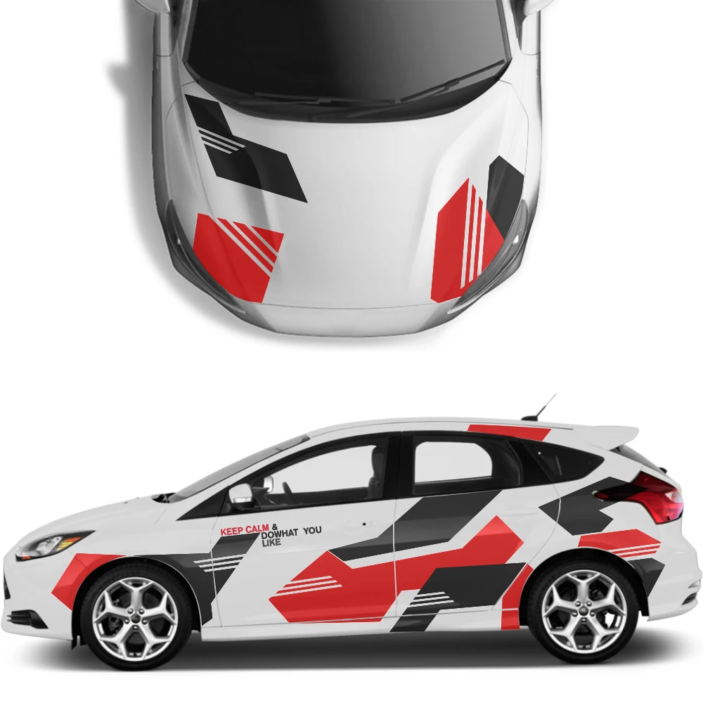 7PCS-Auto-Door-Side-Trim-Stickers-Car-Hood-Vinyl-Film-For-Ford-Focus-2 ...