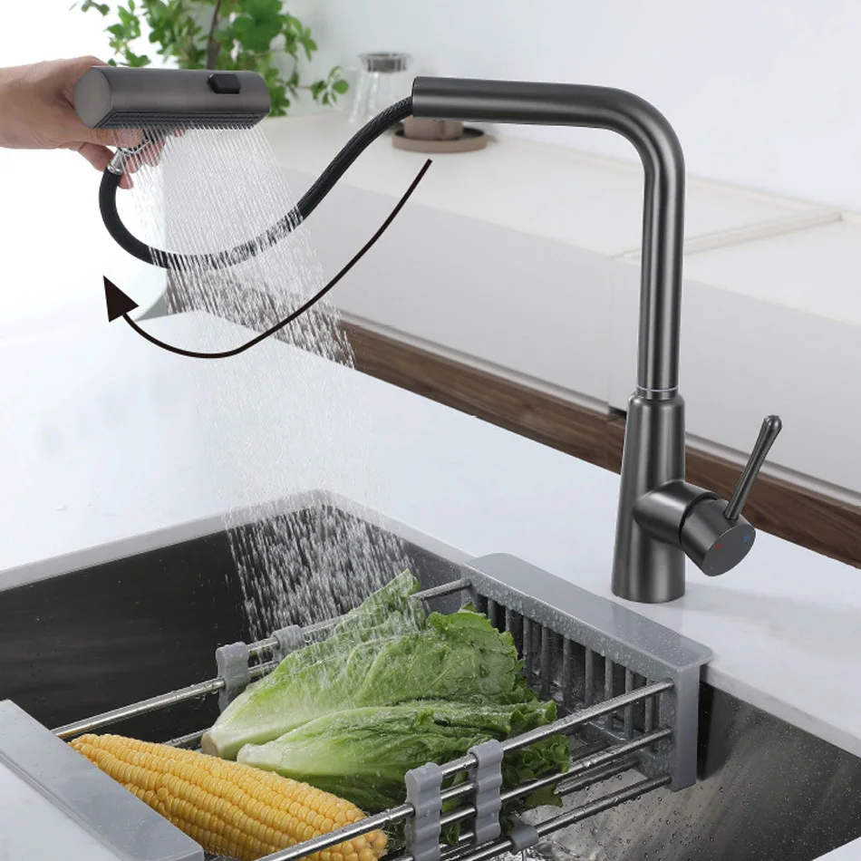 Pull-Out-Kitchen-Faucet-Waterfall-Raindance-304-Stainless-Steel-Grey ...